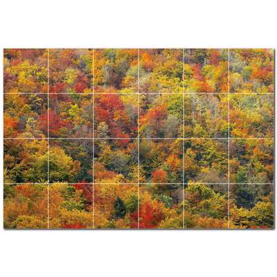 Autumn Ceramic Tile Wall Mural PT500036. 36" W x 24" H (24) 6x6 tiles ...