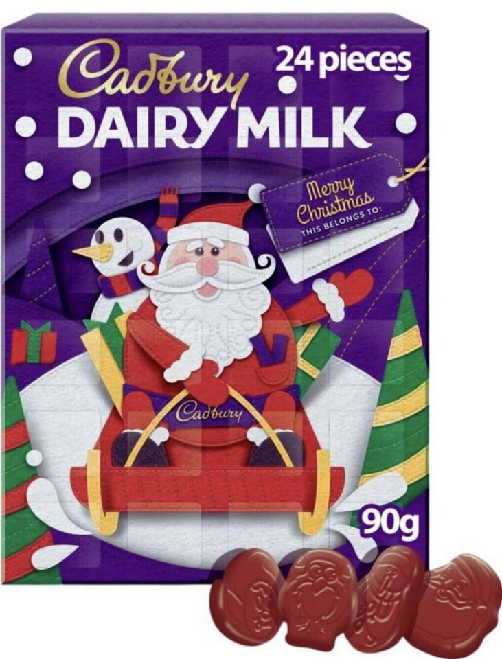 New Christmas Advent Calendar Milk Chocolate Cadbury Galaxy Dairy Milk ...