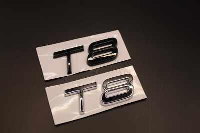 Gloss Black Chrome Silver T8 LETTERS Badge Rear Boot Tailgate For VOLVO ...