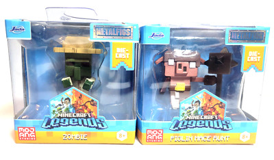 METALFIGS MINECRAFT LEGENDS 2 METAL FIGS ZOMBIE AND PIGLIN MACE BLUNT ...
