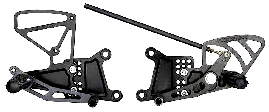 Vortex Adjustable RearSets Black RS602K 1995-05 Yamaha R6 + 06-09 R6S # ...