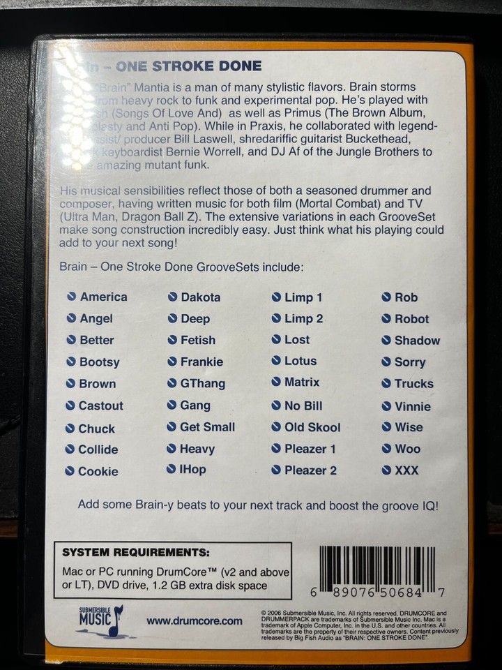 Brain: One Stroke Done Bryan Mantia Very Good DVD | eBay