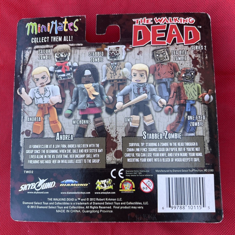 The Walking Dead Minimates Andrea & Stabbed Zombie figures Twd Series 2 ...