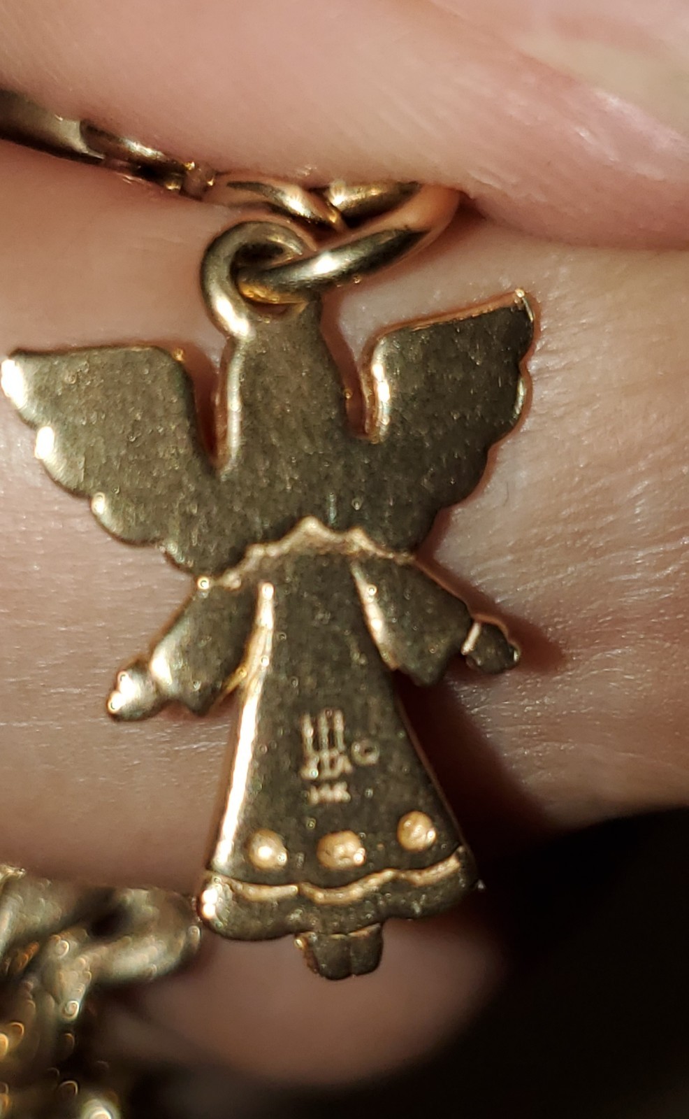 James Avery 14K Gold Rare Retired Angel Charm - Gem