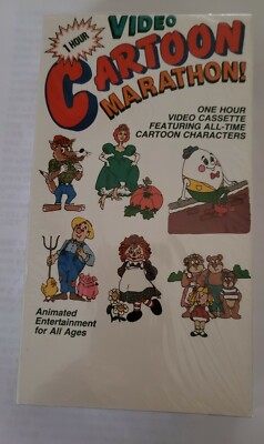 1989 SUTTON ENTERTAINMENT "1 HOUR VIDEO CARTOON MARATHON!"~VHS~BRAND ...