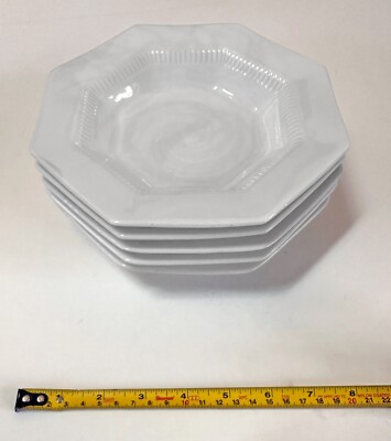 Independence Ironstone Castleton China Japan Octagon Soup Bowls - 5 ...