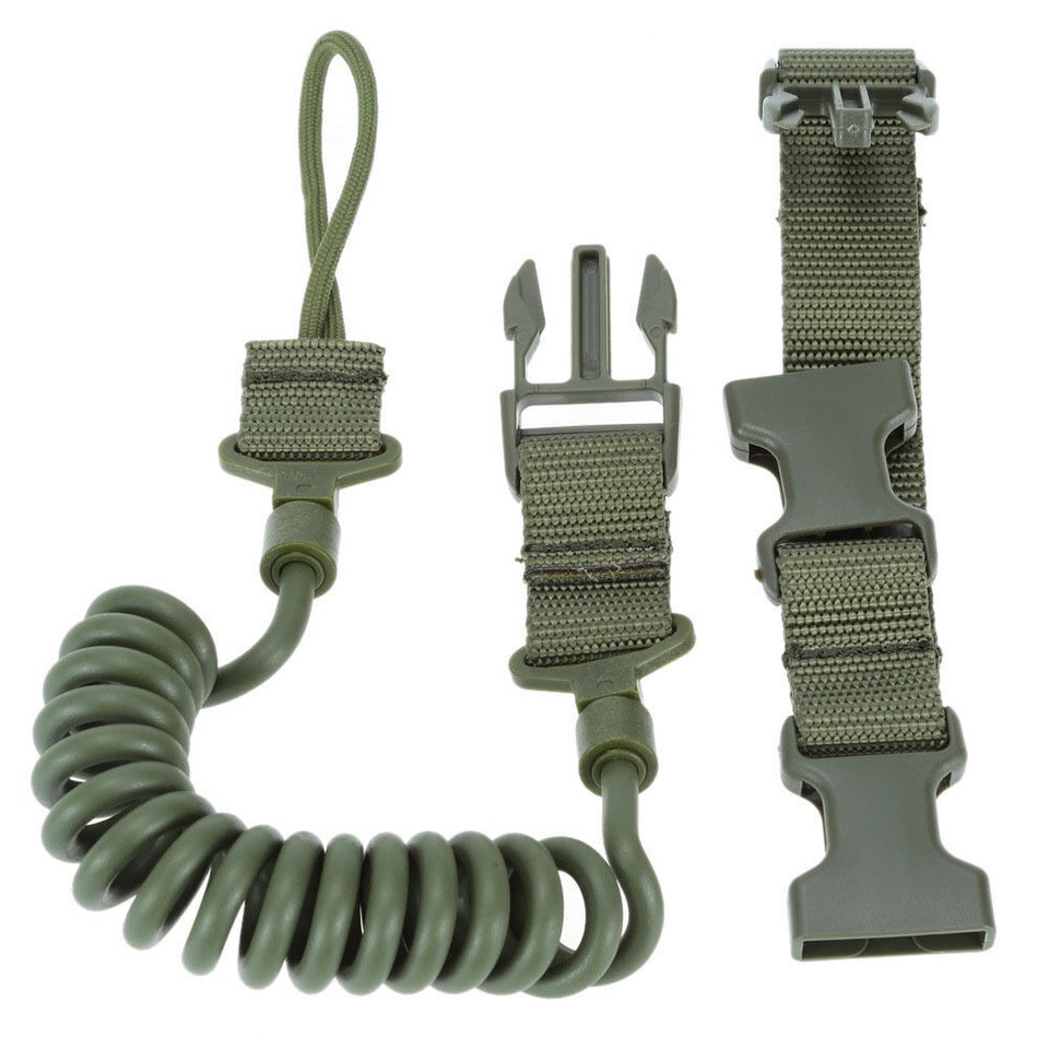 Tactical Pistol Lanyard Retention Coil Security Leash Sling with Quick ...