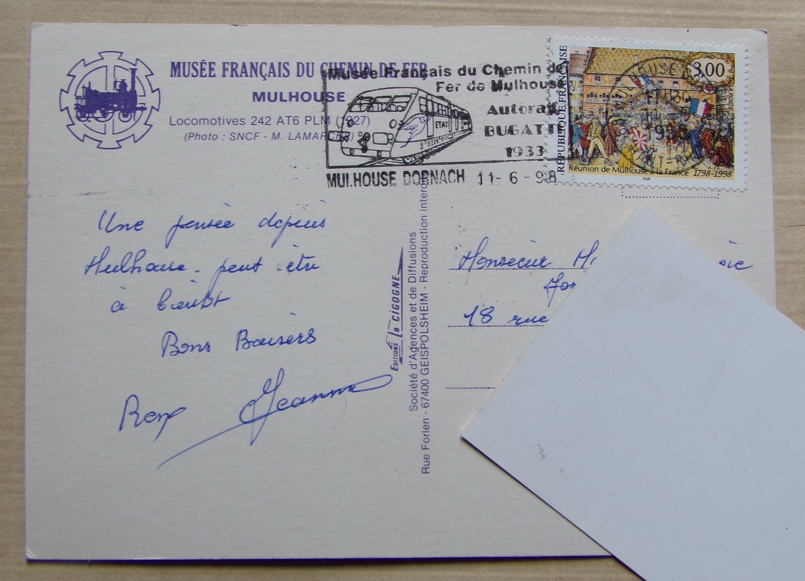TH343) CP postcard Musée Chemin Fer Mulhouse locomotive 242 AT6 PLM | eBay