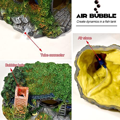 Aquarium Decorations Castle Fish Tank Décor Thematic Ornaments Style2 ...