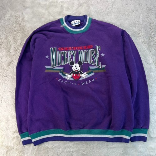 Vintage Disney Mickey Mouse Sports Wear Sweatshirt Mens Size XL Purple ...