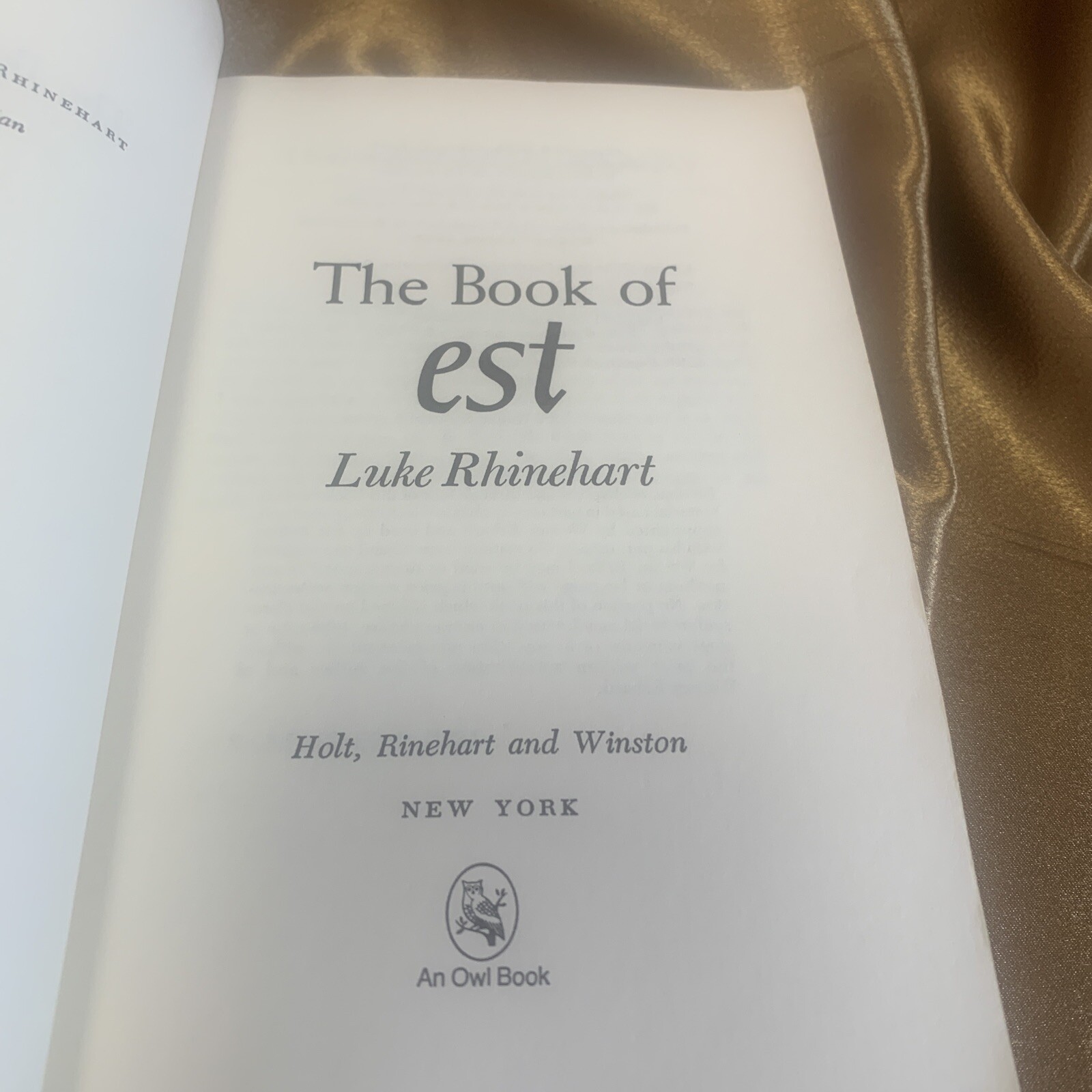 The Book of Est Luke Rhinehart Erhard Seminars Psychology New Age ...