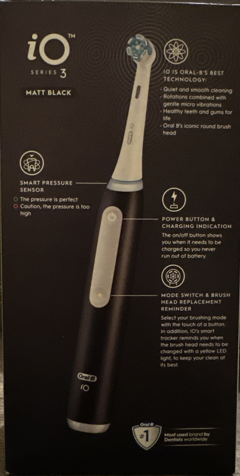 Oral-B iO3 Matt Black Electric Toothbrush for sale online | eBay