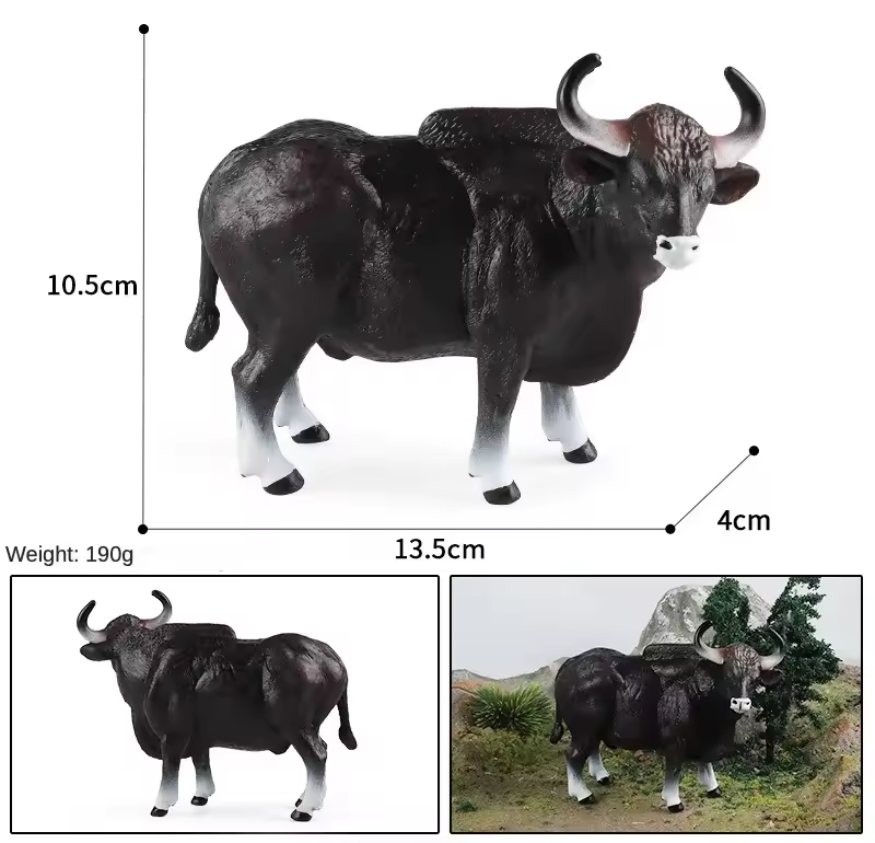 Gaur Bison Bull Toy Action Figure Small Animal Figurine Doll Gift for ...