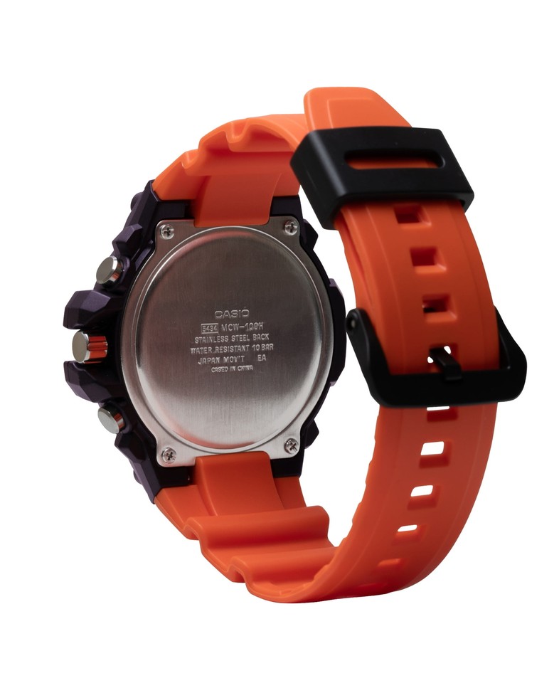 Men's Black/Orange Chronograph Analog Watch MCW100H-4AV 889232291116| eBay