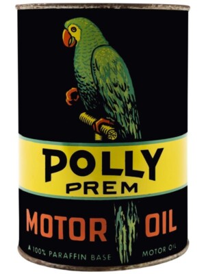 Polly Prem Motor Oil Can Style DIECUT NEW 18" Tall Sign USA STEEL 3 lbs ...
