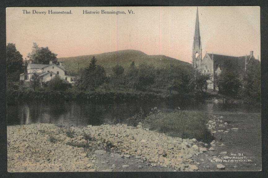 The Dewey Homestead Historic Bennington VT postcard 1912 | eBay