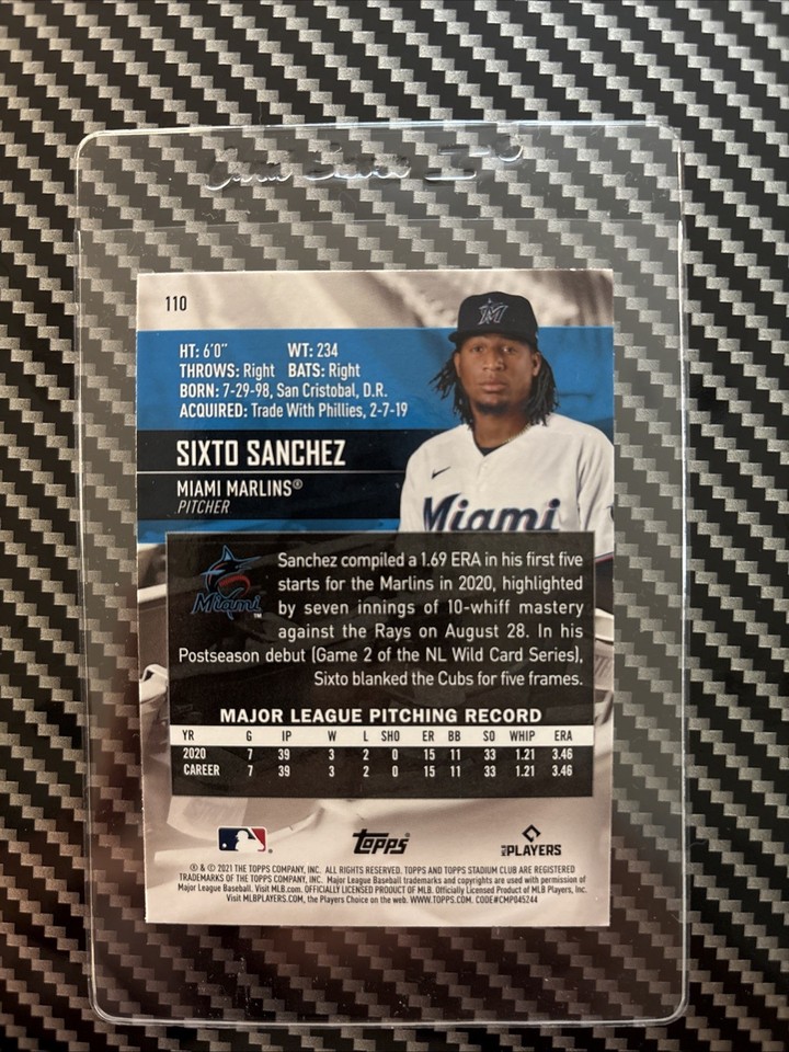 Sixto Sanchez 2021 Topps Stadium Club Black & White #110 Rookie RC | eBay