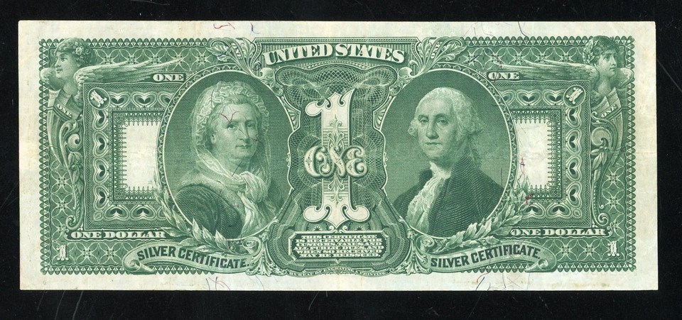 1896 $1 Dollar Educational Note Silver Certificate Crips Strong ink FR ...