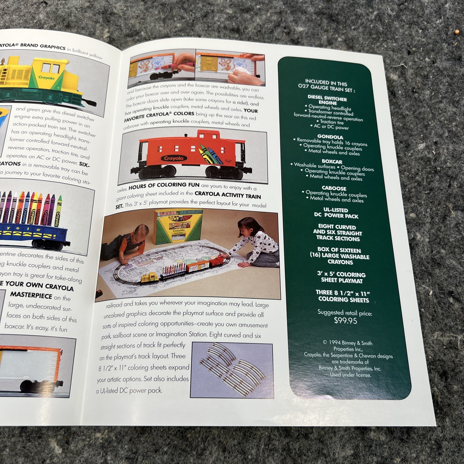 1994 Lionel Crayola Activity Train Set Catalog | eBay