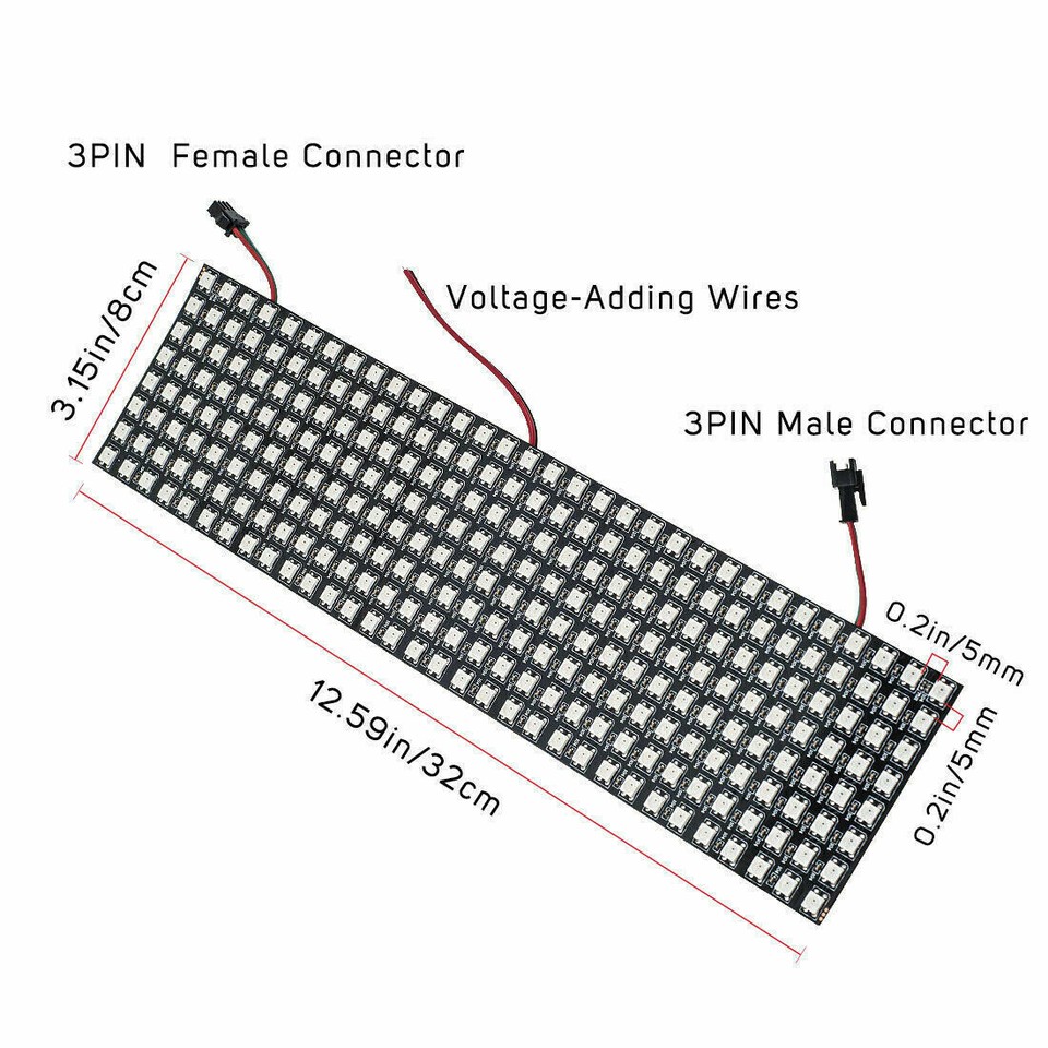 WS2812B RGB Flexible LED Panel Matrix Programmable Display Screen ...