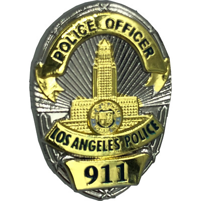 HH-015 LAPD Officer shield lapel Pin double plated with deluxe spring ...
