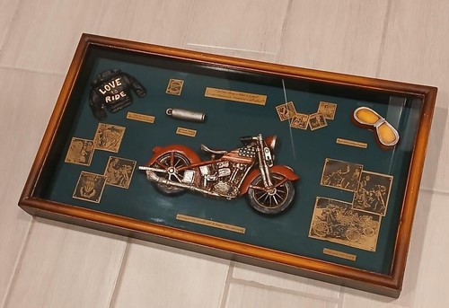 SHADOW BOX 1936 HARLEY DAVIDSON MOTORBIKE Excellent Biker Man cave item ...