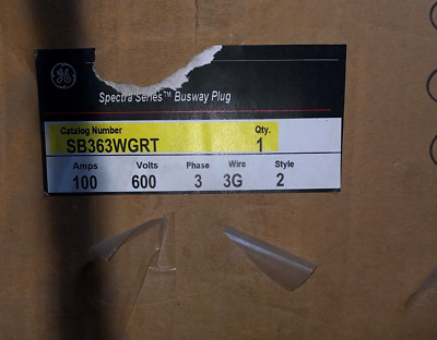 GE SB363WGRT BUSWAY PLUG 100A 600V 3PH 3W NEW IN BOX READY TO SHIP | eBay