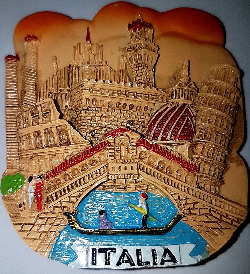 Souvenir Fridge Magnet Italia Italy - 7 Italian Monuments Firenze Pisa ...