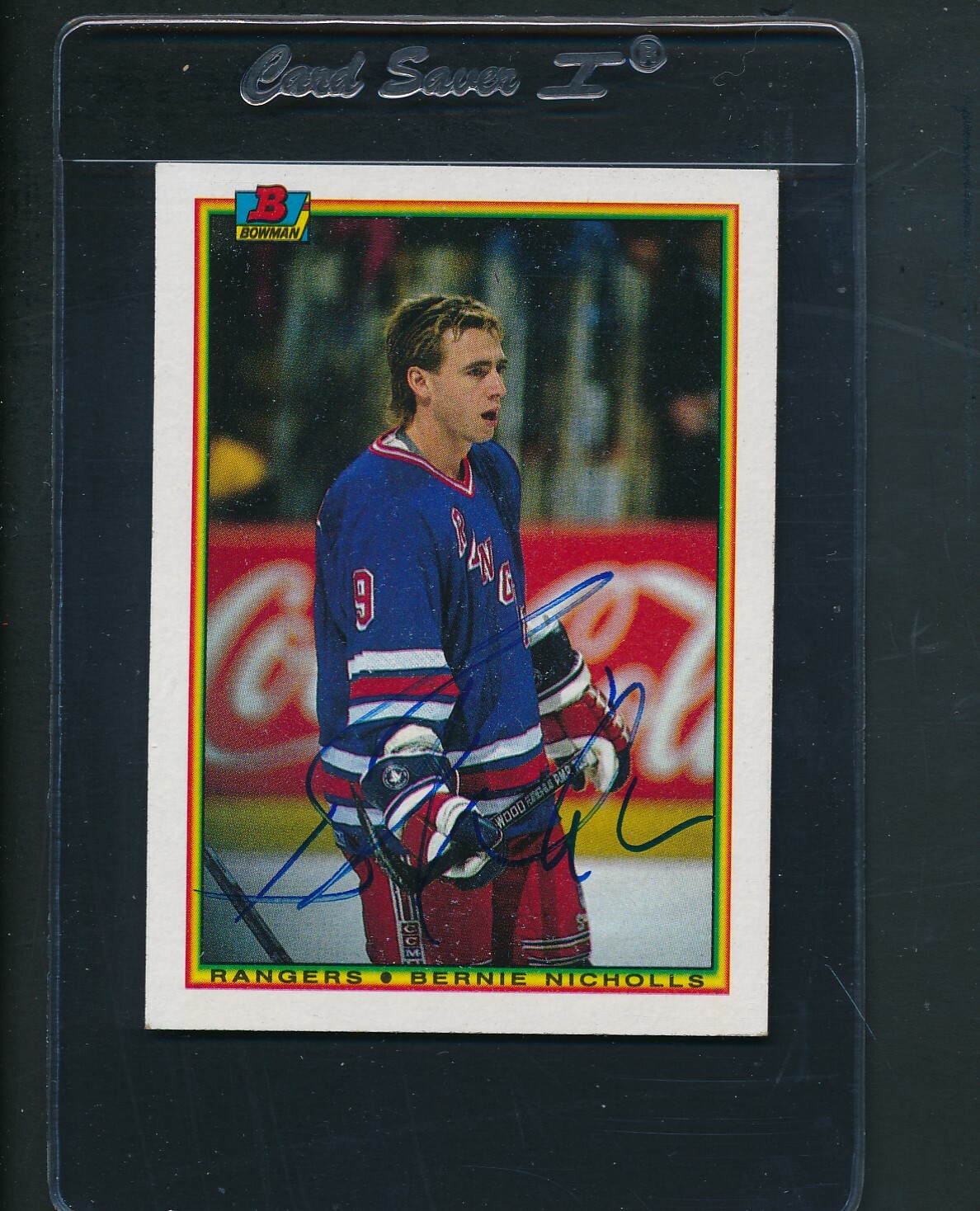 1990/91 Bowman #221 Bernie Nicholls Rangers Signed Auto *B1331 | eBay