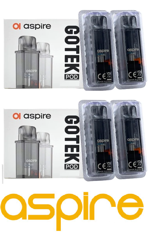 4-Pack Genuine Official Aspire GOTEK Pods XL 4.5 / 0.8 Ohms Coils ...