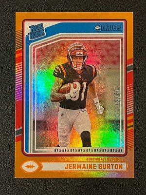 Jermaine Burton 2024 Donruss Rated Rookie Orange Jersery Number /81 ...