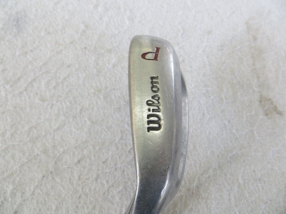 NICE LEFT HANDED WILSON DEEP RED PITCHING WEDGE FAT SHAFT STIFF STEEL ...