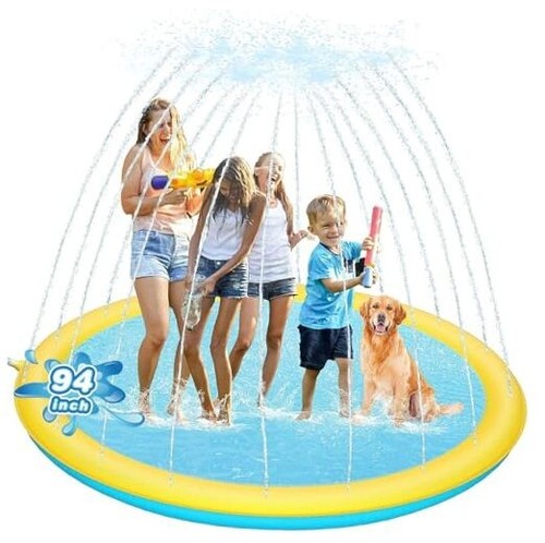 Thicken 94'' Splash Pad, Non-Slip Splash Pad for Kids and Dogs, Toddler ...
