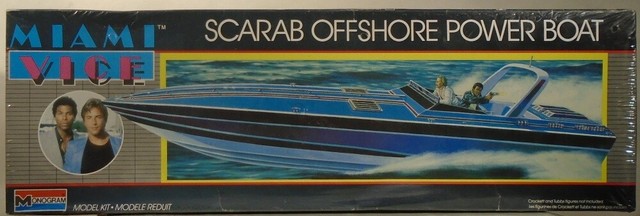 Miami Vice Scarab Offshore Power Boat Model Kit Monogram Vintage 3104 ...