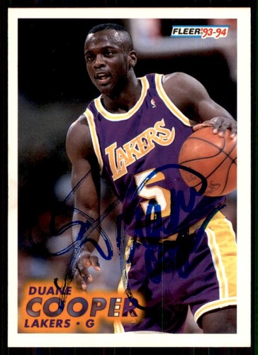 1993-94 Fleer Duane Cooper IP Signed Auto Los Angeles Lakers #100 | eBay