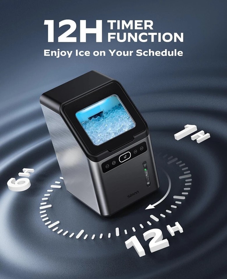 Silonn Nugget Ice Maker - Timer Ice Machine with Self-Cleaning, 44lbs ...