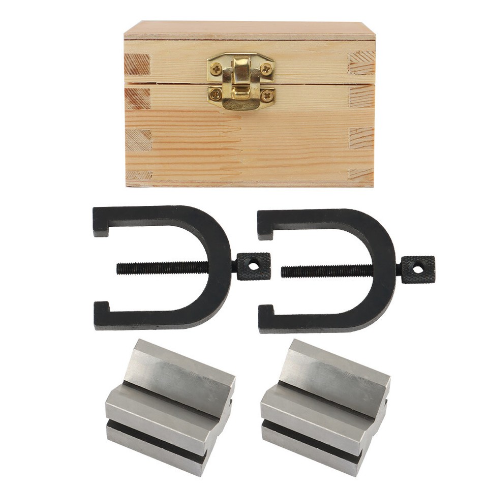 Precision Engineers Vee Blocks 90 Degree Clamp Set - Hardened Steel V ...