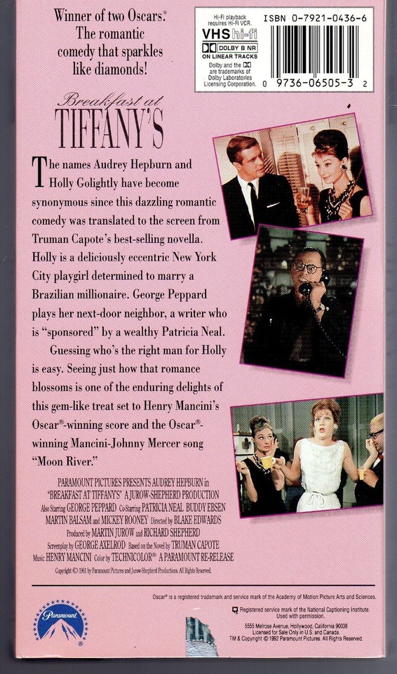 AUDREY HEPBURN VHS TAPE SET OF 3/Sabrina-Roman Holiday-Breakfast Ay ...