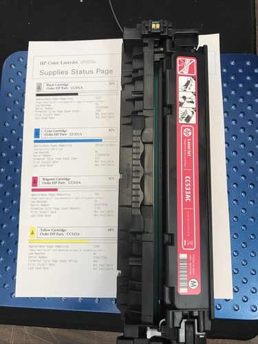 HP LaserJet Toner Cartridge Magenta CC533AC Genuine OEM 31% Remaining ...