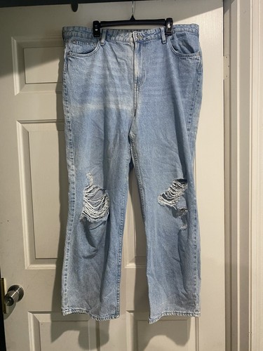 H&M &denim Jeans Loose Straight High Waist Women’s Size 18 Blue ...