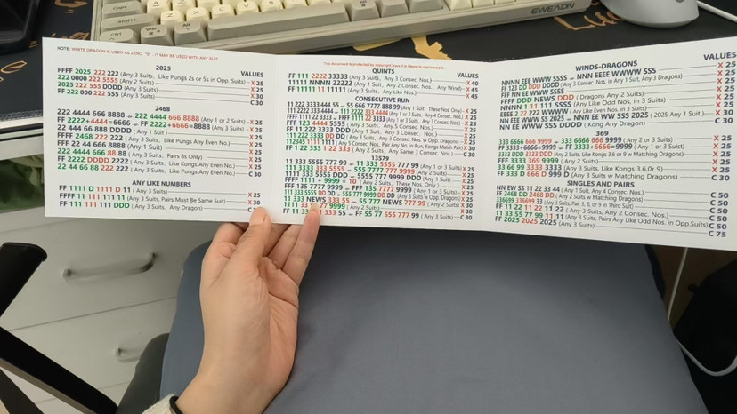 2026 Mahjong Cards 4Pcs Mah Jongg National Official Standard Rules ...