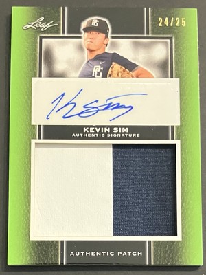 KEVIN SIM 2019 Leaf Perfect Game PG National Showcase Patch AUTO /25 ...
