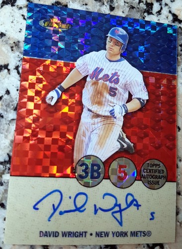 DAVID WRIGHT 2005 Topps Finest XFractor Auto SP Card 09/25 Mets 242 HRs ...