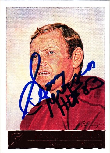 #143 Sonny Jurgensen Signed 2001 Topps Gallery NFL Football Card ...