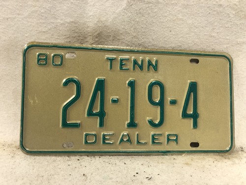 Vintage 1980 Tennessee Dealer License Plate | eBay