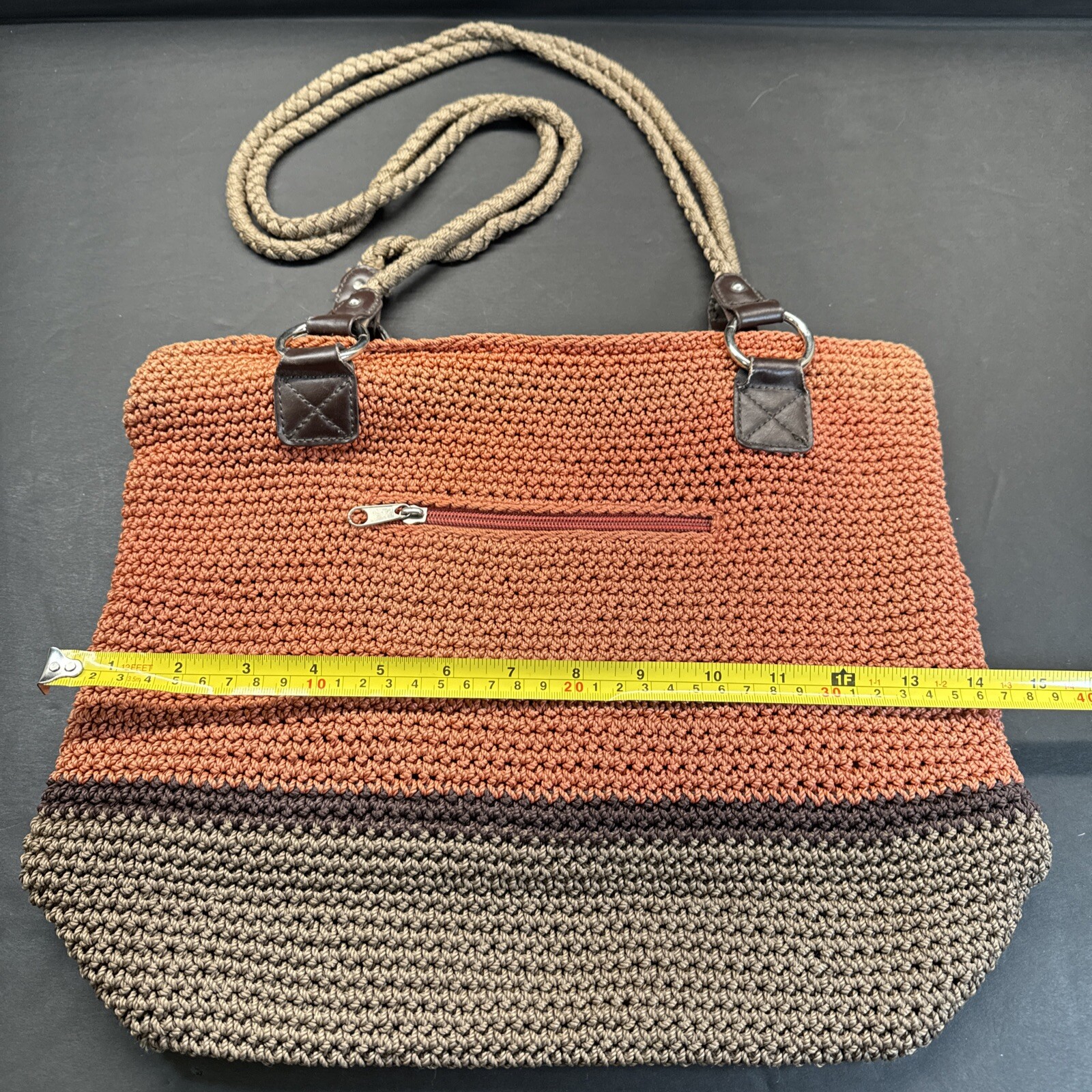 Croft & Barrow Crochet Purse Crossbody Shoulder Bag Braided Strap Boho ...