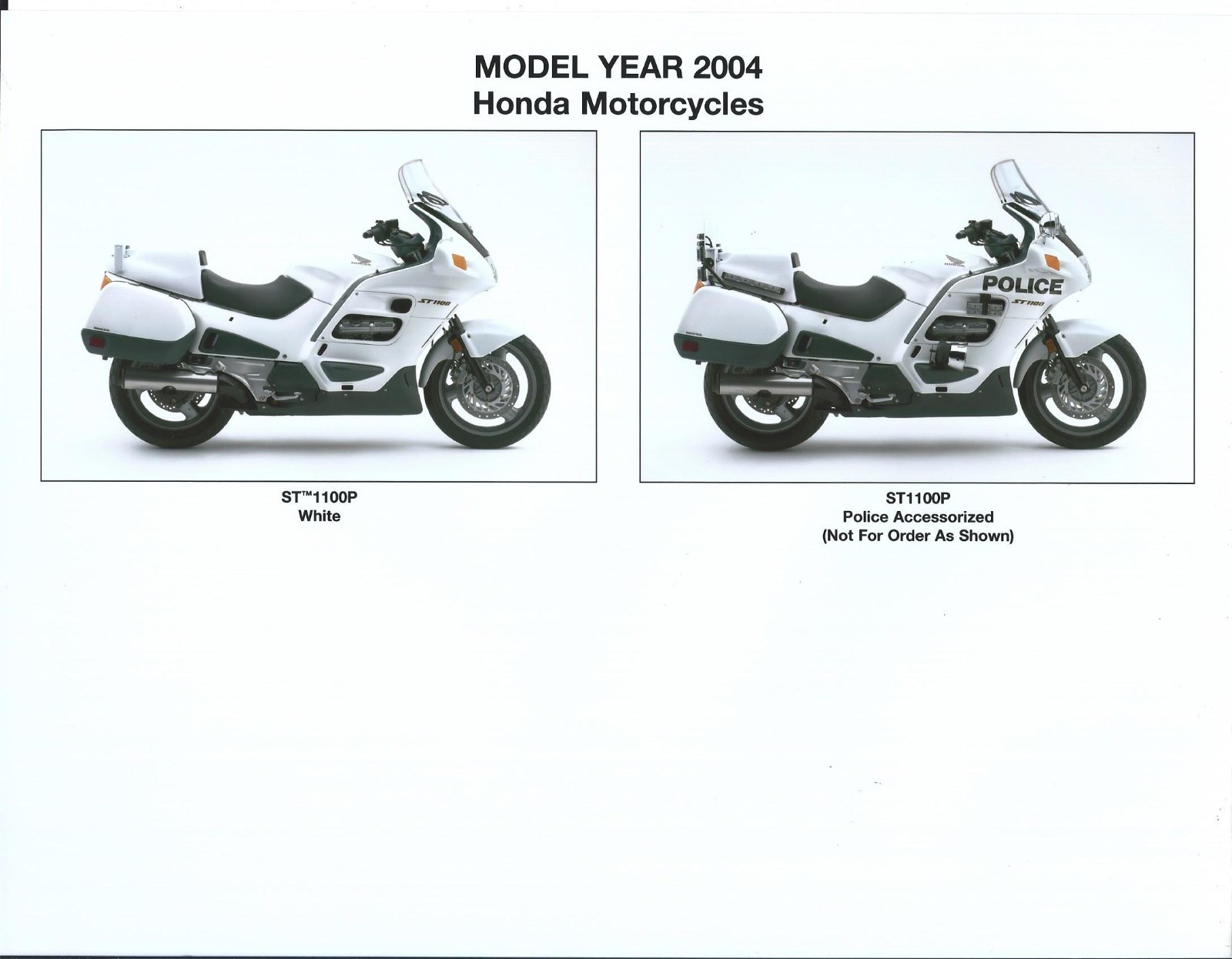 Motorcycle Data Sheet - Honda - ST1100P - 2004 - Specifications ...