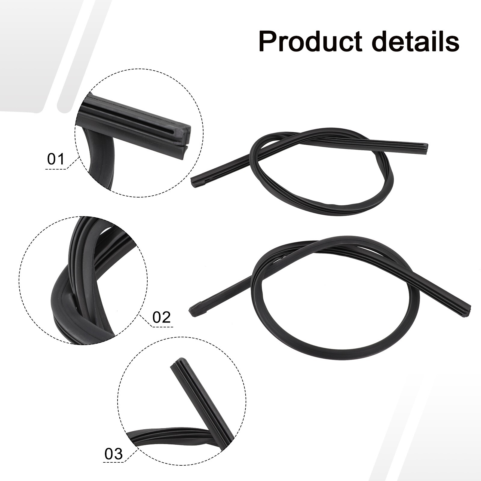 Universal Front Wiper Blade Rubber Refills 28in 2pcs Easy Installation ...