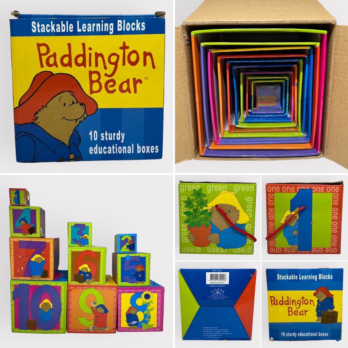 Paddington Bear Stackable Learning Blocks Orange Tree Toys Paddington