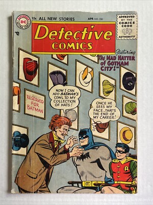 Detective Comics #230 G DC Comics 1956 Mad Hatter Key Batman bc tear | eBay